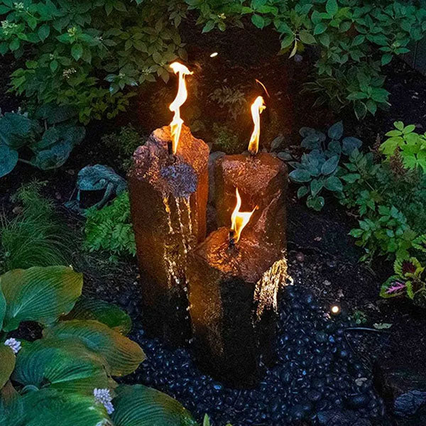Aquascape Fire and Water 3-Piece Basalt Torch System — Lake n Pond