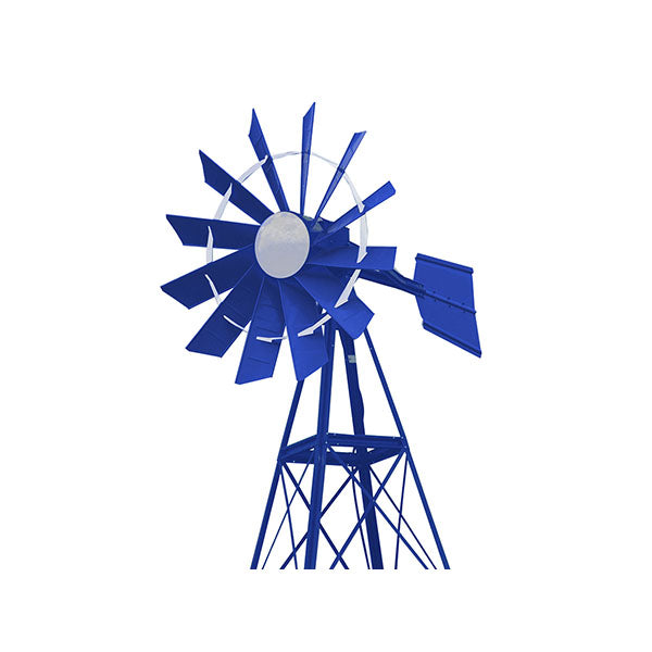 Outdoor Water Solutions 20′ 3 Legged Powder Coated Windmill Blue and W ...